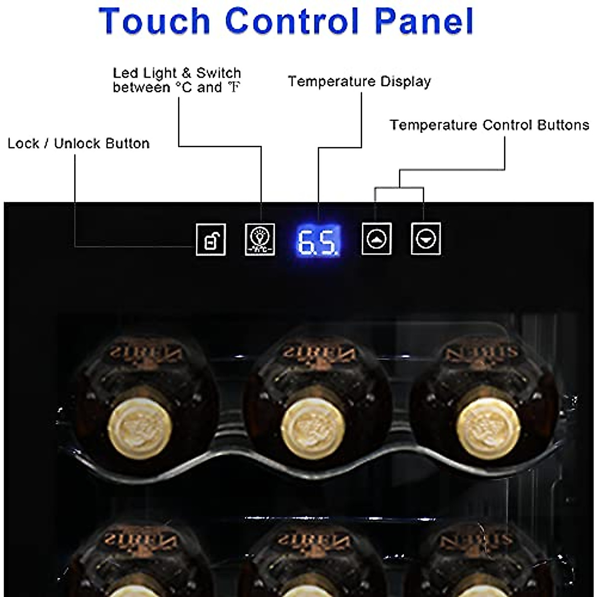 Winado 18 Bottle Compressor Wine Cooler Refrigerator w/Adjustable Temperature, Freestanding Compact Mini Wine Fridge with Digital Control & Removable Shelves