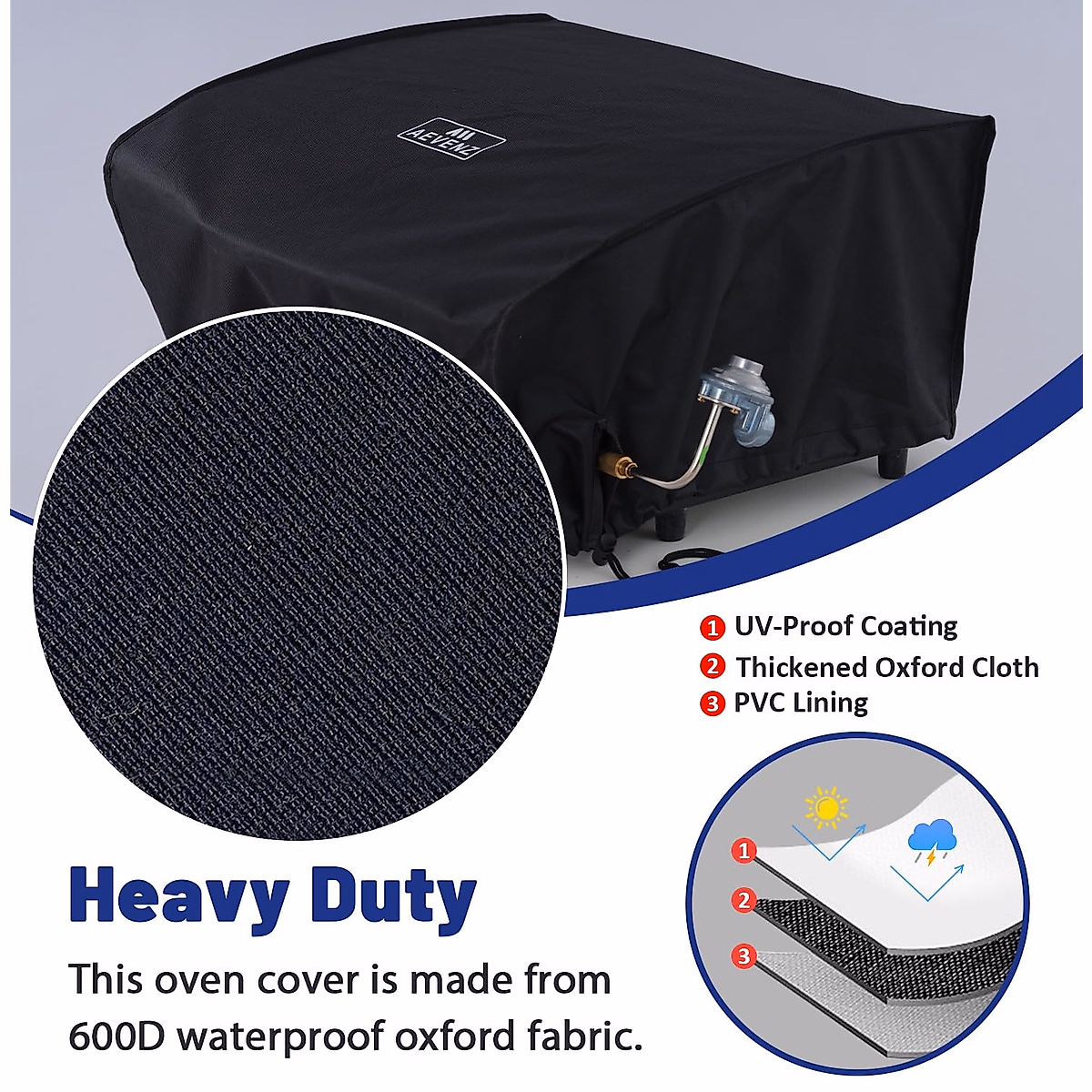 22" Frying Pan Cover Covered Version - Heavy Duty Waterproof 600D Polyester Canvas Tabletop Frying pan lid, Grill Cover ，Designed for Blackstone