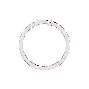 FB Jewels 14k White Gold 1/10 CTW Diamond Sideways Cross Ring
