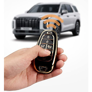 YOUTOOCAR Blue Soft TPU Key Fob Cover with Key Chain Compatible with Hyundai Accent Elantra GT I30 Kona Palisade Santa Fe