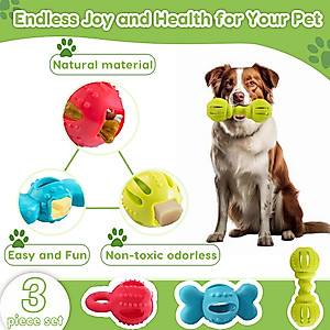 SPOFLY Dog Chew Toys, Set of 3 Treat Dispensing Dog Toys，Interactive Dog Toys for Boredom, Fun-Filled Treat Dispenser for Yak Cheese Dog Chews