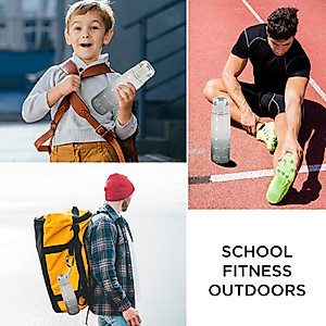 Qidordour Sports Water Bottle, 32oz Motivational Water Bottles with Time Marker & Carry Strap, Leakproof Flip Top Drinking Bottle, BPA-free, Reusable Plastic Jug For Fitness Gym, Gradient Grey