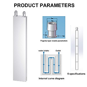 DIYhz Aluminum Water Cooling Block, Liquid Water Cooler Heat Sink System for PC Computer CPU Graphics Radiator Heatsink Endothermic Head Silver 2pcs(40mm x 200mm x 12mm)