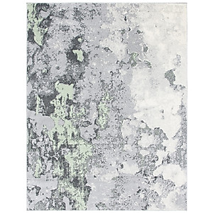 SAFAVIEH Adirondack Collection Area Rug - 5'1" x 7'6", Green & Grey, Modern Abstract Design, Non-Shedding & Easy Care, Ideal for High Traffic Areas in Living Room, Bedroom (ADR134F)