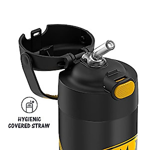 THERMOS FUNTAINER 12 Ounce Stainless Steel Vacuum Insulated Kids Straw Bottle, Batman & FUNTAINER 10 Ounce Stainless Steel Vacuum Insulated Kids Food Jar with Spoon, Batman
