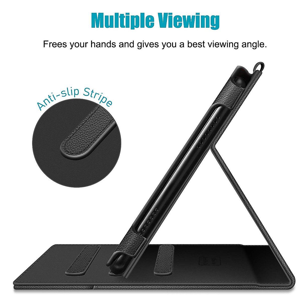 Fintie Case for Alcatel Joy Tab 2 (9032Z) / TCL Tab 8 (9038s) Tablet - [Hands Free] Multiple Angle Viewing Folio Stand Cover with Pocket (Black)