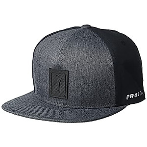 PGA TOUR Men's Standard Stableford Flatbill Golf Cap, Caviar Heather, One Size