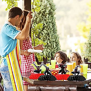 8Pcs Miles Morales Honeycomb Centerpieces Set Spider Double Sided Table Toppers, Black Spider Birthday Party Decoration and Supplies for Birthday Party Favor Baby Shower Decorations