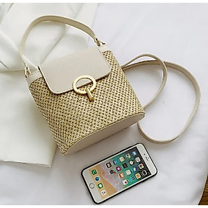 Elegant crochet purse crossbody bags for women purses cross body bag backpack handbags mini small womens backpacks work girls (Beige)
