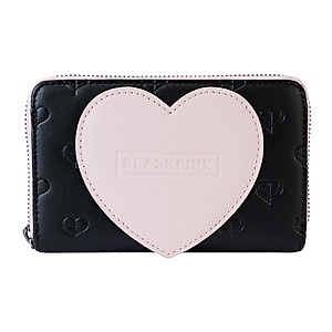 Loungefly Blackpink All Over Print Heart Faux Leather Zip Around Wallet