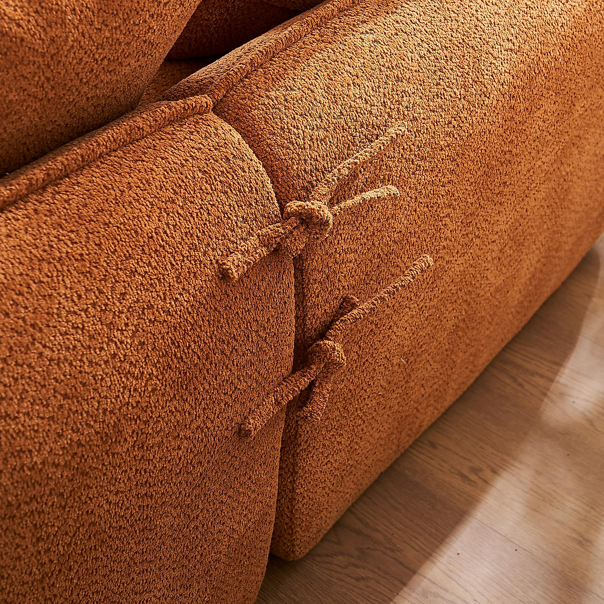 Yogald Modern Modular Sectional Sofa, Comfy L-Shaped Extra Deep Seat Cloud Couch, Freedom Combination Upholstery Floor Furniture Sofa, for Living Room Office (Chenille Orange)