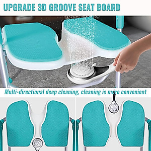 Folding Shower Chair for Inside Shower Stall, Bath Tub Shower Safety Seat Stool with Arms and Back Adjustable Height Shower Bench, Shower Seat for Inside Shower(Orange)