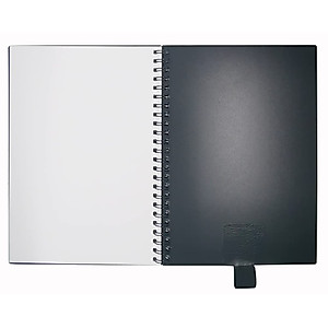 GOTTOWOW Reusable Smart Erasable Notebook, Heat Wet Erase, Waterproof, Wire bound Notebook, Spiral Notebook, Wide Ruled Paper, Blank Paper, Erasable Pen, Cloud Storage, 62 Pages, A5 (black 1)