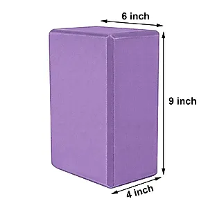 Muka 4 Pack Black Yoga Blocks 9 x 6 x 4 Inch, High Density EVA Foam Yoga Brick for Meditation, Pilates