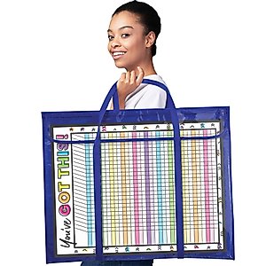 Carson Dellosa Deluxe Bulletin Board Storage Bag Pocket Chart, (24" x 30") Bulletin Board Holder, Large Organizer for Bulletin Boards, Charts, Calendars, Posters, Wall Art, and More