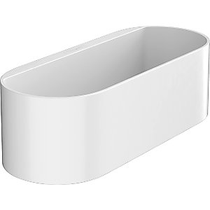 hansgrohe WallStoris 4-inch Modern Storage Basket- Deep in Matte White, 27912700