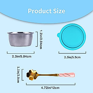 maieray Salad Dressing Container To Go For Lunch Box,6x1.6oz Reusable Small Condiment Cup Containers With Silicone Lids,Stainless Steel Leakproof Dipping Sauce Cups, Mini Food Storage Containers