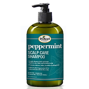Difeel Peppermint Scalp Care Shampoo 12 oz. - Sulfate Free Shampoo Made with Natural Ingredients