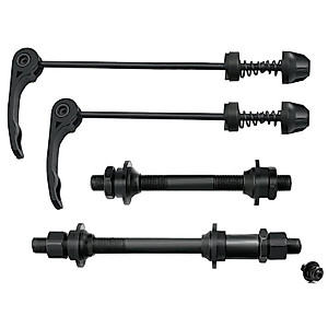 Free-fly MTB Quick Release Bicycle Hub, Road Mountain Bike Front & Rear Axle Hollow Shaft Set with Standard Spacing (1 Pair, 4 Piece)