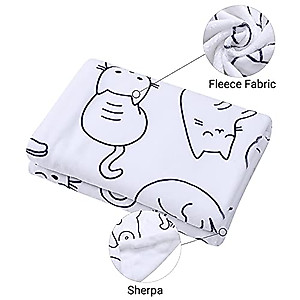 Sviuse Cat Blanket Animals Pet Pattern Throw Blanket Cat Lover Gifts Flannel Soft Warm Cozy Fuzzy 50"x60" Throw for Kids and Adults (50" X 60", Cat 2)
