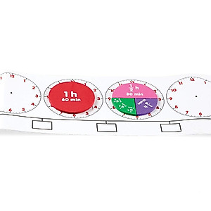 hand2mind Fraction Time Activity Set, Learn to Tell Time Fraction Manipulatives, Elapsed Time Clock, Analog Learning Clock, Telling Time Teaching Clock Activities, Manipulatives for Elementary School