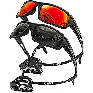 AWGSEE Polarized Sports Sunglasses for Men 100% UV Protection Wrap Around Unbreakable Sun Glasses for Fishing Driving