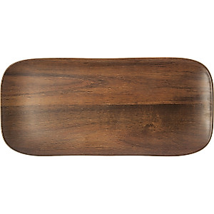 Carlisle FoodService Products Epicure Plastic Tray, 14.75" x 6.75", Dark Woodgrain