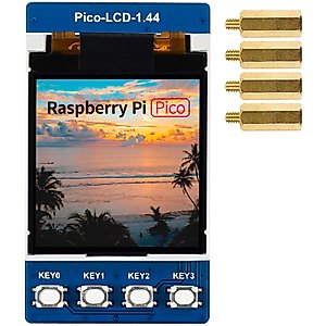 Bicool 1.44inch LCD Display Module for Raspberry Pi Pico, 128×128 Resolution TFT Display Panel 65K RGB Display Color Clear and Colorful Display Effect, ST7735S Driver SPI Interface 3.15V ~ 5V