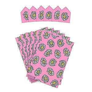 CENTRAL 23 - Pink Gift Wrap Sheets - Flower Wrapping Paper - Birthday New Baby - Women Girls Kids - 1st 2nd 3rd - Recyclable