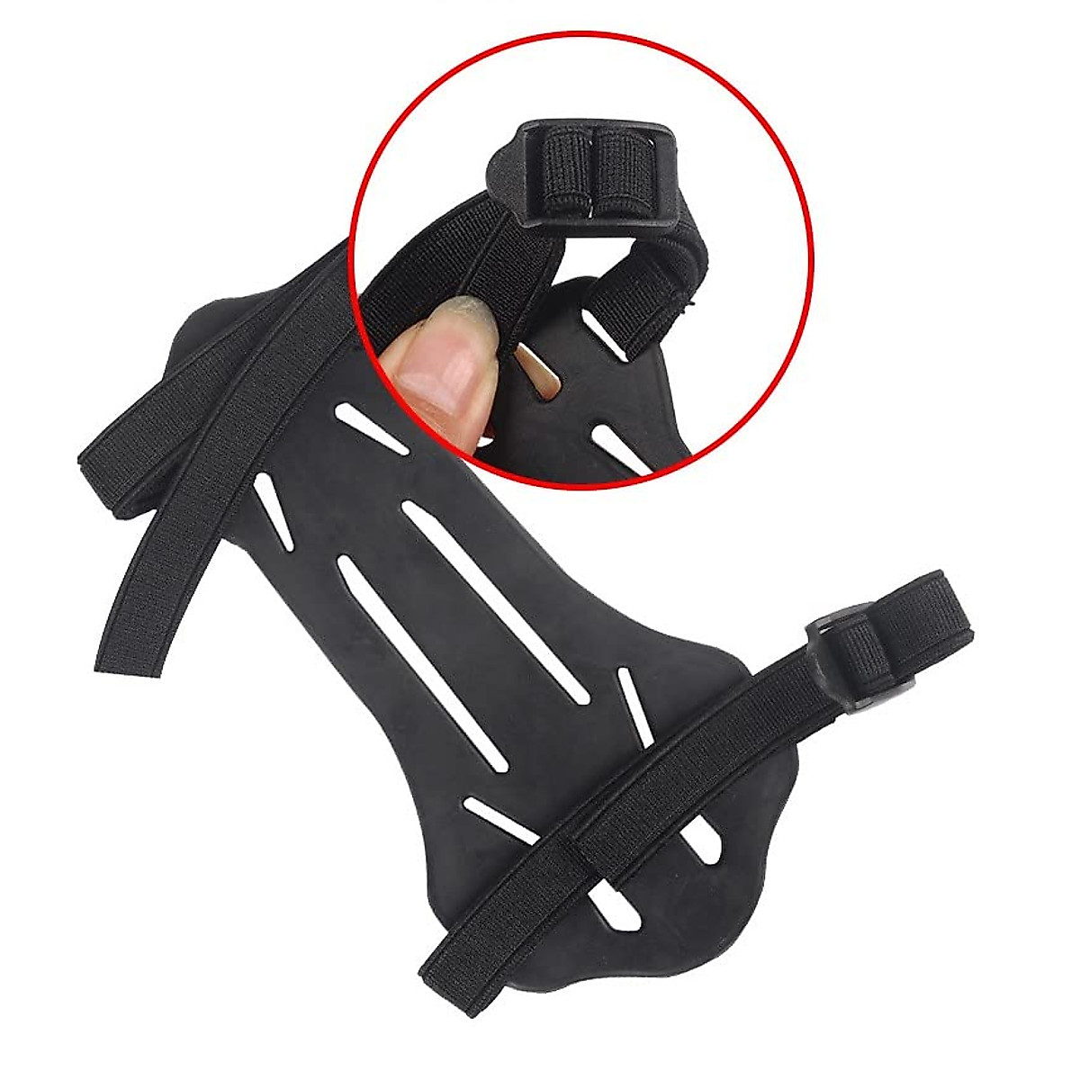 pistro Archery Arm Guard Adjustable Wristband Protective Guard for Hunting Target Bow - Black