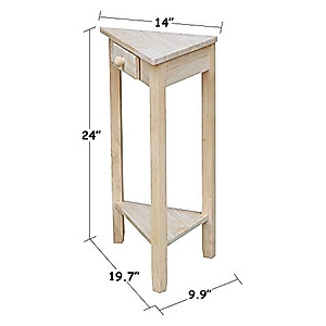 International Concepts Corner Accent Table, Unfinished