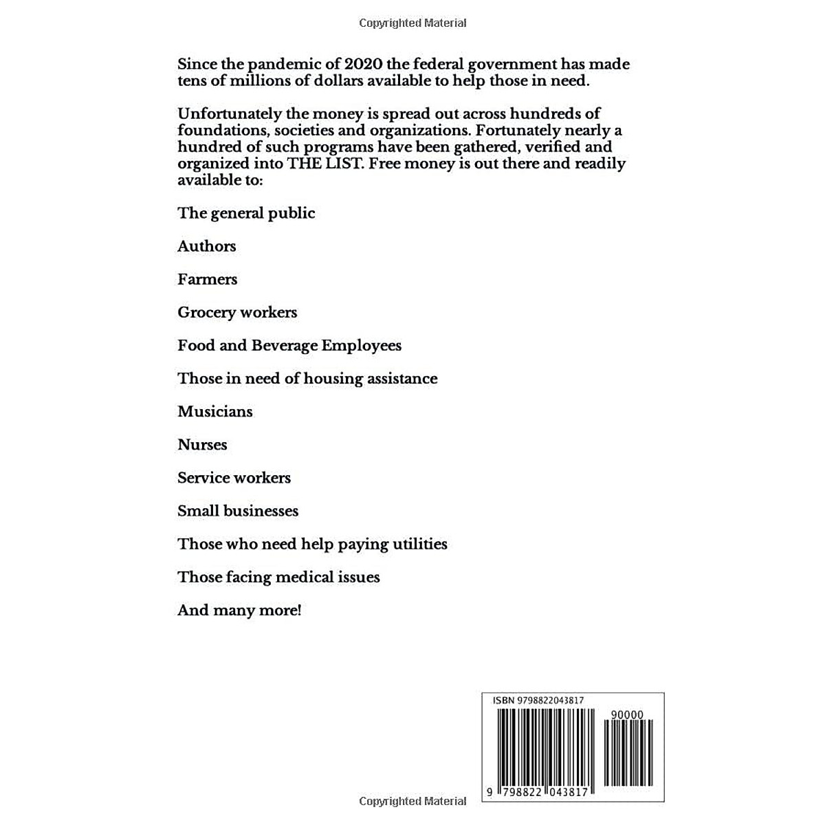 THE LIST: Free Money For Those In Need - Verified Federal Grants, Programs and Resources