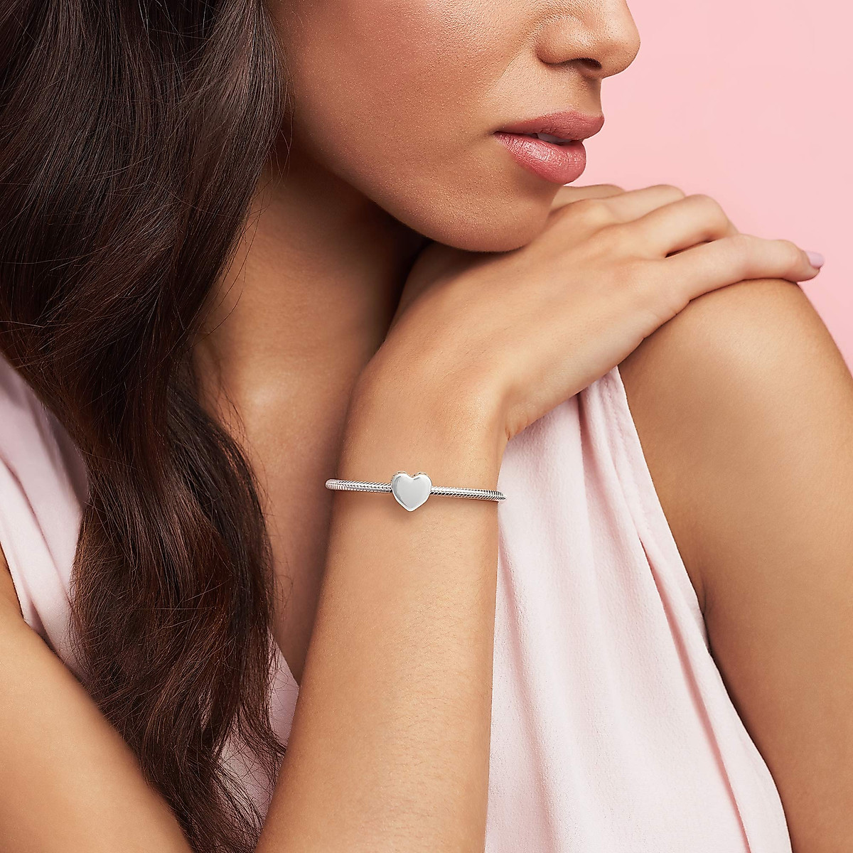 Pandora Heart Charm - Compatible Moments Bracelets - Jewelry for Women - Gift for Women in Your Life - Made with Sterling Silver