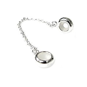 .925 Sterling Silver Stopper Safety Chain Bead Charm For European Bracelets