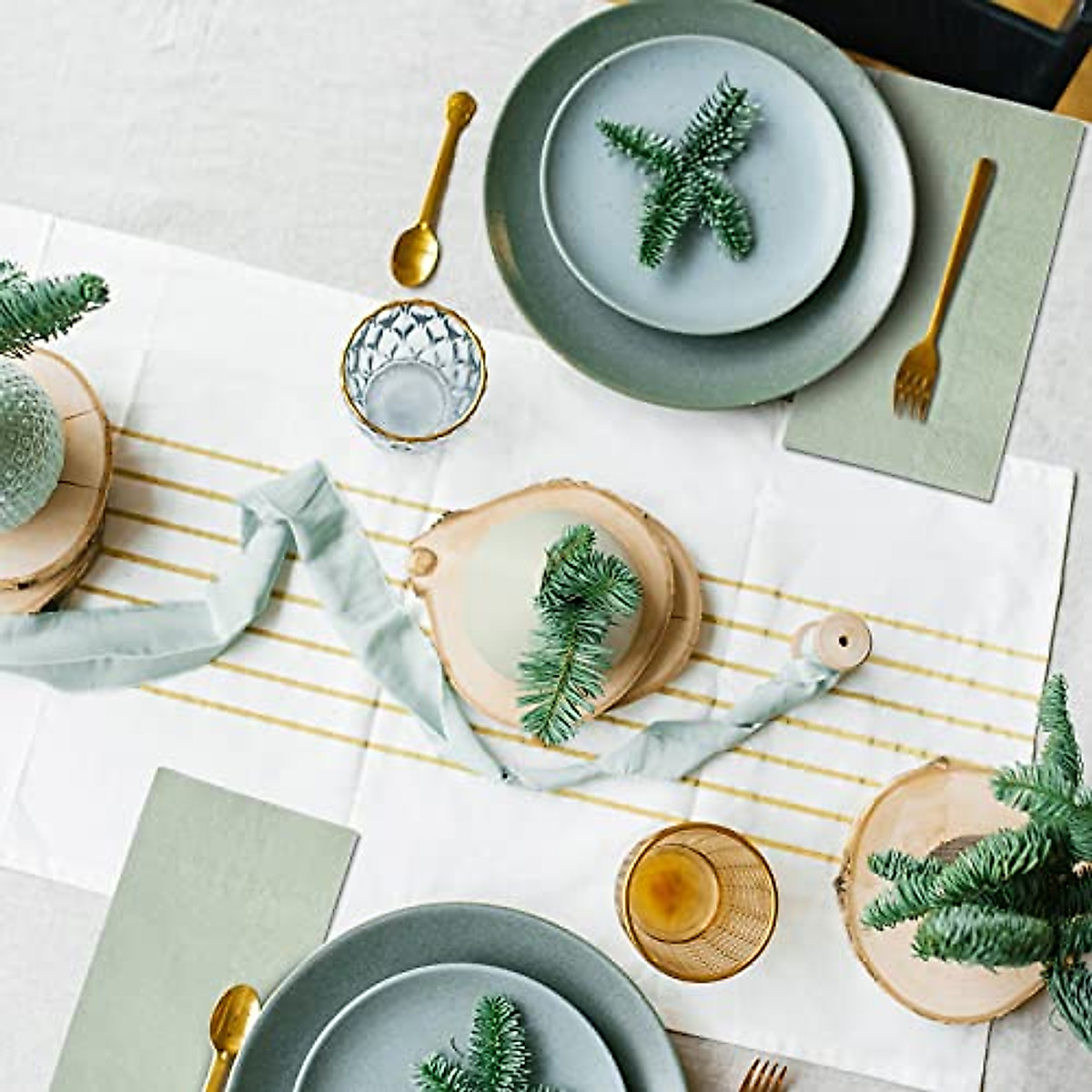 Dinner Napkins Paper Hand Towels Disposable Cocktail Napkins Dinner Napkins for Wedding, Birthday, Events, Guest Bathroom, Bridal Shower Party Favors, 13 x 15.75 Inch (Sage Green, 100 Pcs)