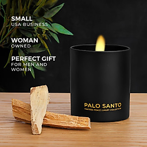 Pantera Peace Palo Santo Candle, Wood Wick Candles That Crackle, Scented Candle for Large Room, 40+ Burn Time, Wooden Wick Candles, Luxury Candle Gift, Meditation Prosperity Aromatherapy Soy Candle