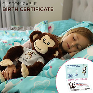 Inflatable Monkey Plush Toy - 11 Inch Stuffed Animal with Sticky Hands & Feet for Monkey Lovers