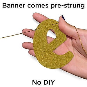 Lets Pawty Mother Puppers Glitter Banner – Dog Birthday Banner and Decorations – Funny Puppy Birthday Party Supplies and Gifts