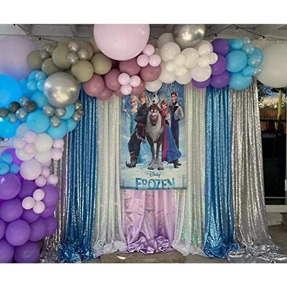 Baby Blue Sequin Photo Backdrop Wedding Party Photography Background 2ftx8ft Shimmer Ceremony Background Two Pieces