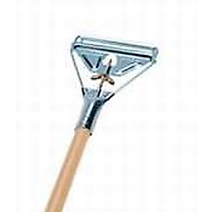 Rubbermaid Commercial Products Invader Side Gate Wet Mop Handle, 60-Inch, Hardwood with Steel Head, Heavy Duty Mop Head Replacement for Industrial/Household Floor Cleaning, Pack of 12
