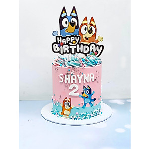 Blue Dog and Friends Birthday Cake Topper Party Decor