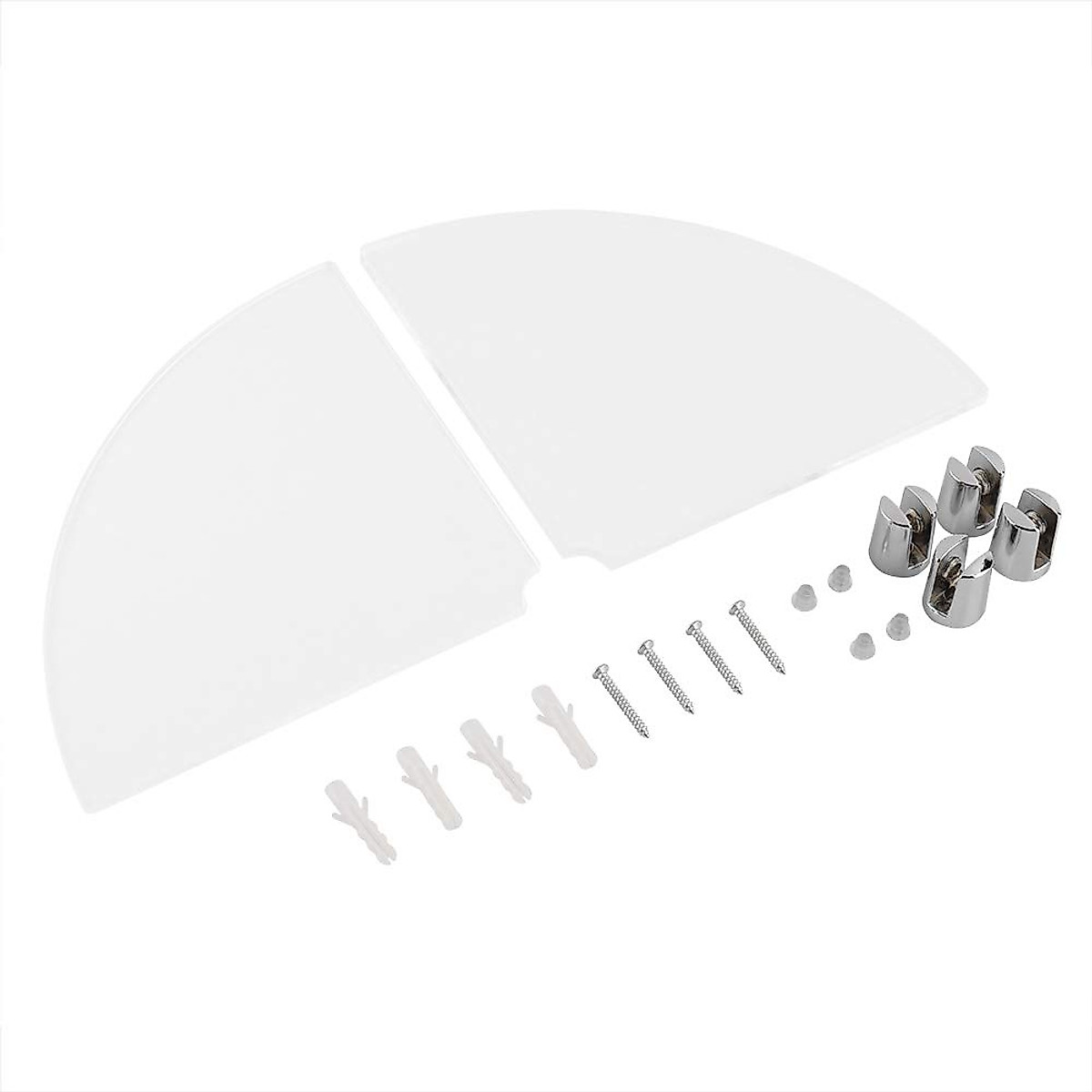 Floating Corner Shelf Wall-Mounted Storage Rack, 2 Tier Storage Display Shelf Organizer Corner for Bathroom, Bedroom, Living Room(Transparent)