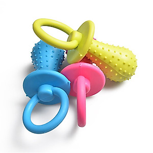 Bagvhandbagro 3Pack Molar Clean Teeth Rubber Toy, Clean Teeth Rubber Pacifier Chew Toy, Bell Chewing Playing Training Toys, for Pet Puppy Dog Cat (Color Random)