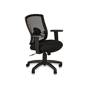 Alera ALEET4017B Etros Series 275 lbs. Capacity Mesh Mid-Back Petite Swivel/Tilt Chair - Black