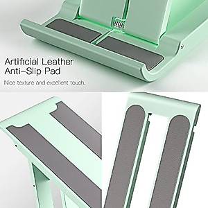 ESSAGER 2 Pack Cell Phone Stand, Adjustable Foldable Mini Mobile Phone Holder for Desk Compatible with iPhone/Kindles/Smartphones (White)