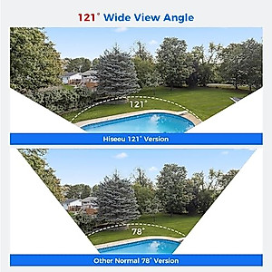 [121°Wide Angle+16Channel] Hiseeu 8MP/4K PoE Security Camera System,w/8Pcs 5MP IP PoE Security Camera Outdoor&Indoor,2 Way Audio,Waterproof,Alarm Light,Playback,3TB HDD,24/7 Home Surveillance NVR Kit