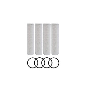 Pack of 4 Compatible Replacement Filters for Pelican Water PC40-20 20" x 4.5" 5 Micron Sediment Replacement Filters and O-rings by IPW Industries Inc.