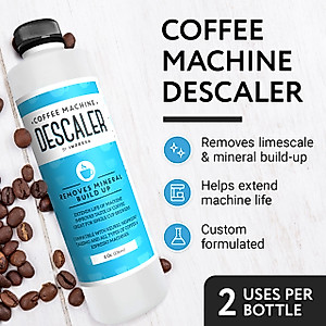 IMPRESA Cleaning and Descaler Kit - 2 Uses Per Bottle Plus 4 Cleaning Cups Compatible with Keurig K-Cup Pod Machines - Made in USA - Universal Descaling Solution and Stain Remover