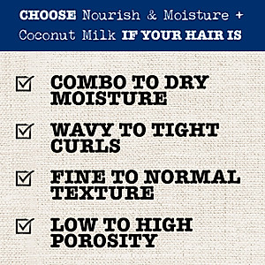Maui Moisture Nourish & Moisture + Coconut Milk Conditioner to Hydrate and Detangle Curly Hair, Lightweight Daily Moisturizing Conditioner, Vegan, Silicone & Paraben-Free, 13 fl oz