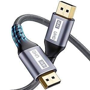 Yurnero DisplayPort Cable 144hz, DP Cable 10FT，[4K@60Hz, 2K@165Hz, 2K@144Hz] Gold-Plated Braided Ultra High Speed Monitor Cable for Gaming Monitor, Graphics Card, TV, PC, Laptop